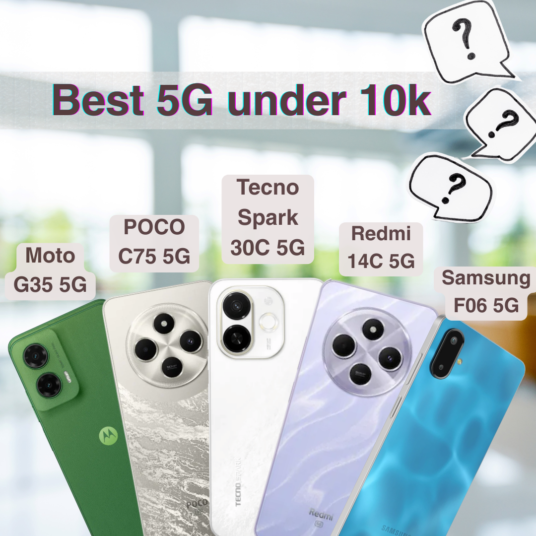 Best 5G Phones Under ₹10,000 – POCO, Samsung, Redmi, Moto & Tecno ...
